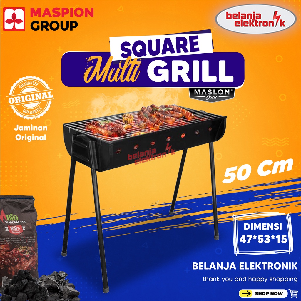 Jual MASPION MULTI SQUARE GRILL 50 CM PANGGANGAN ARANG BBQ PEMANGGANG ...