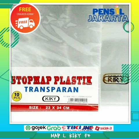 Jual KIKY Map L Stopmap Plastik Transparan Putih Bening Ukuran Folio F4 ...