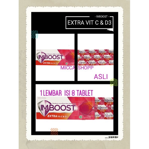 Jual IMBOOST EXTRA VIT C & D3 ISI 8 TABLET / IM BOOST / IMBOOST ...
