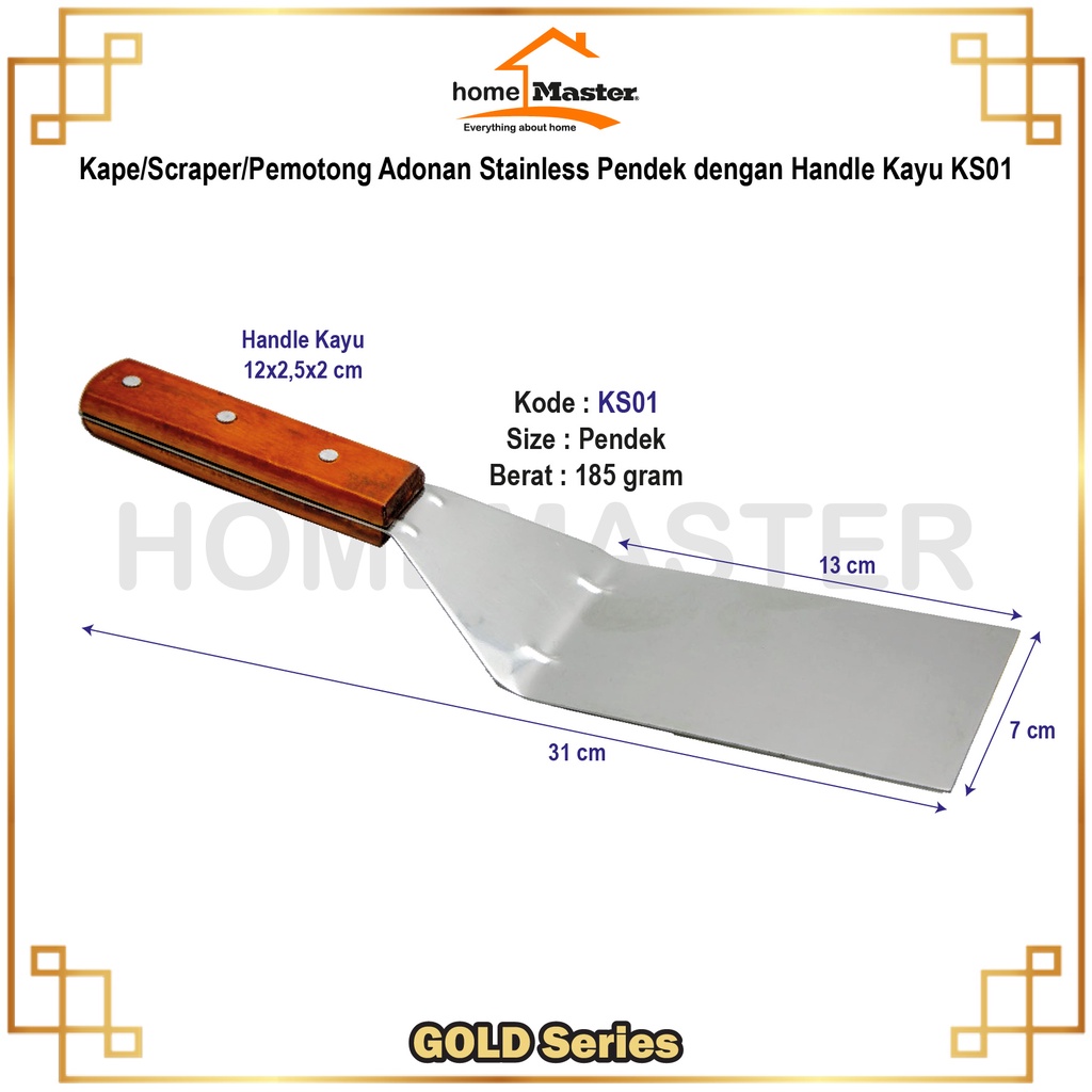 Jual HomeMaster Kape/Scraper/Spatula/Pemotong Adonan/Dough Stainless ...