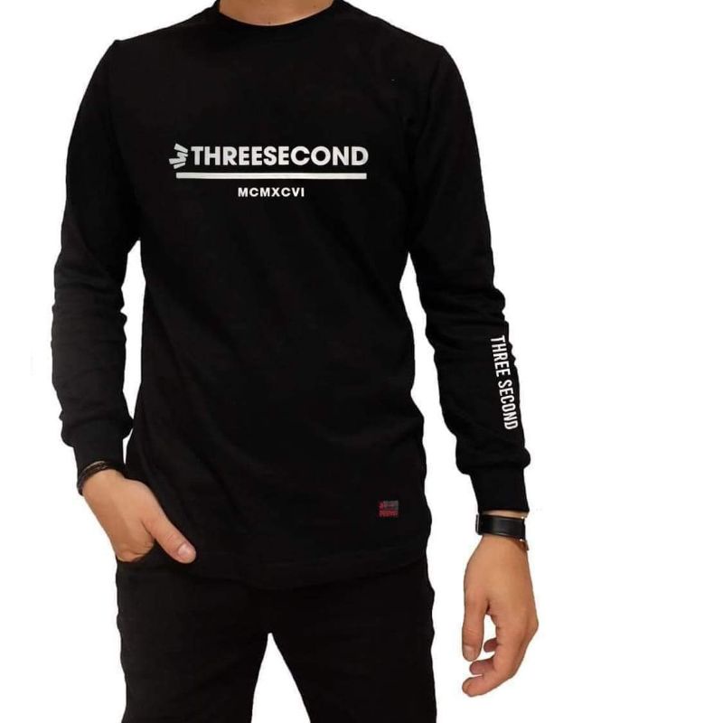 Jual Kaos Distro Pria Lengan Panjang Original Three Second PREMIUM ...