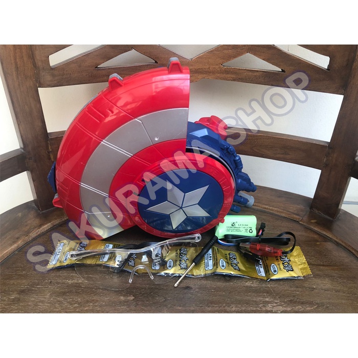 Jual Captain America Automatic Water Gel Gun Shield Blaster Mainan Anak ...