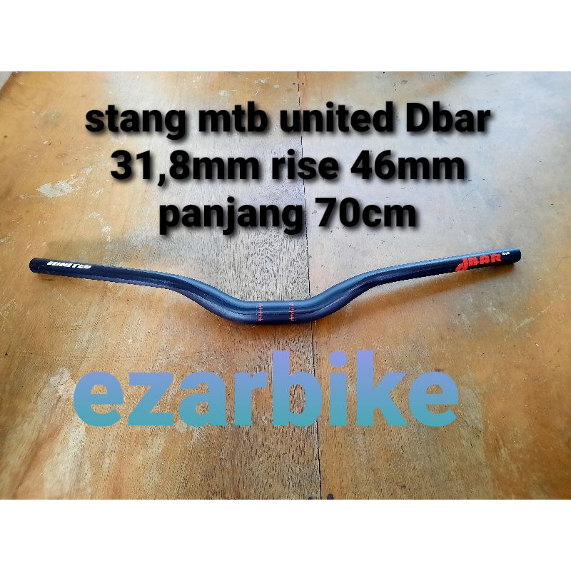 Jual stang handlebar mtb united Dbar 31,8mm rise 46mm panjang 70cm alloy hitam | Shopee Indonesia