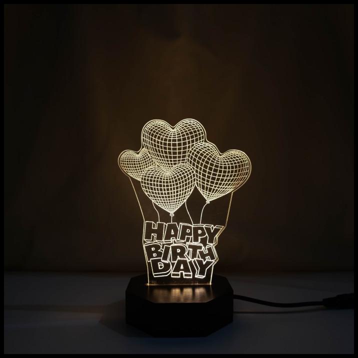 Jual Lampu Akrilik Dekorasi Tidur Hbd Balloon Greeting Series Fiolight ...