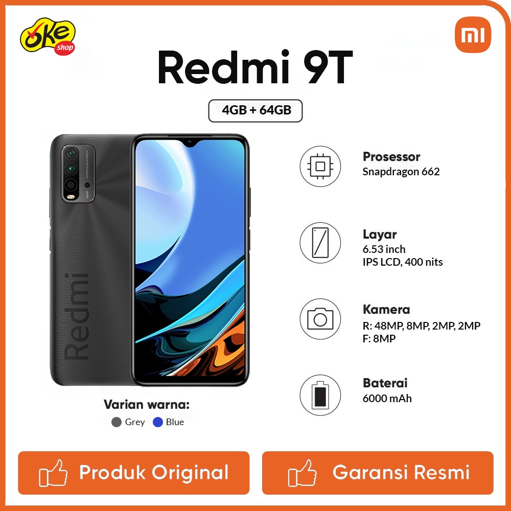 Jual Xiaomi Redmi 9T Smartphone (4GB / 64GB) | Shopee Indonesia