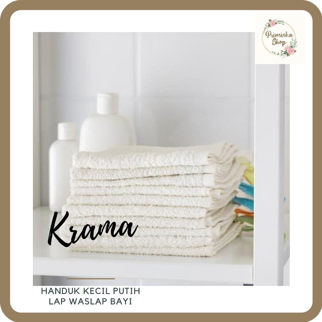 Jual KRAMA Handuk kecil putih SATUAN lap tangan waslap baby | Shopee ...
