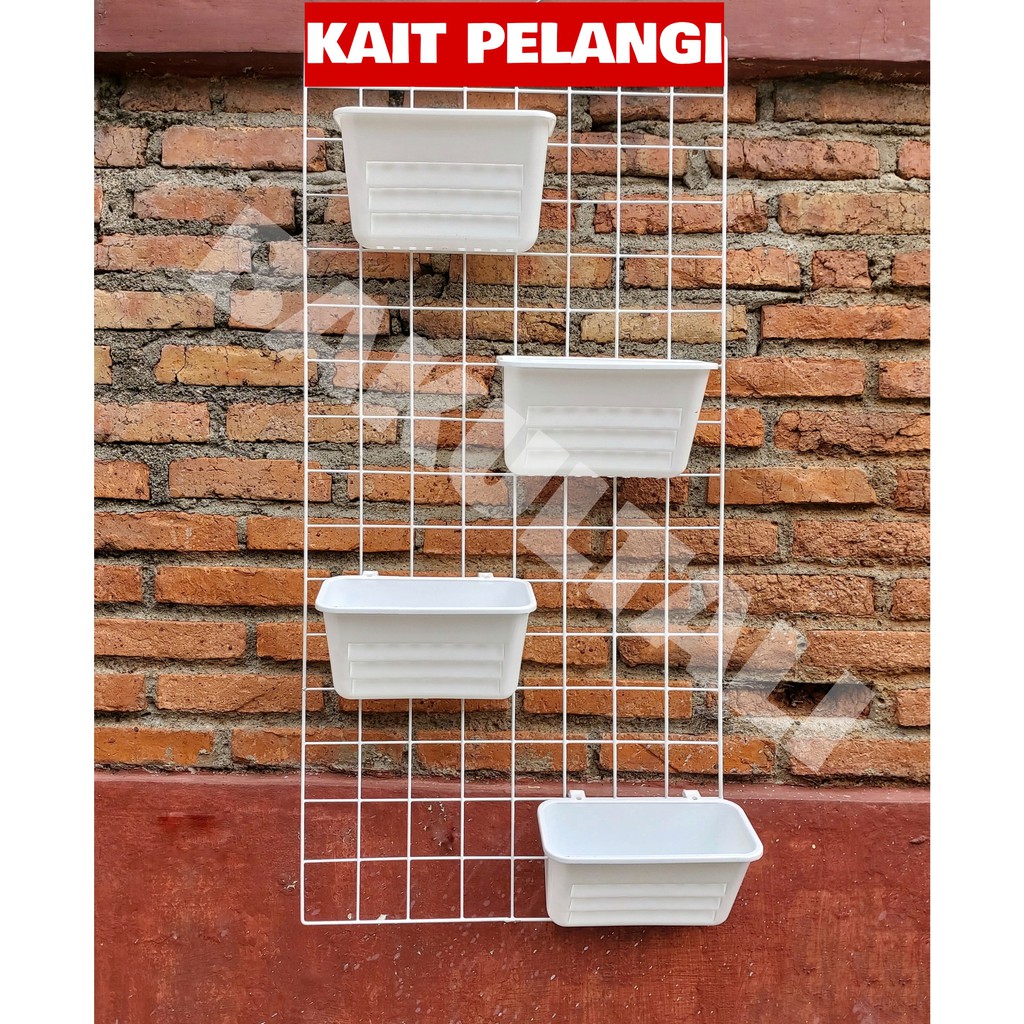 Jual NKT PELANGI 01 Pot bunga tempel pagar kawat ram pot dinding ...