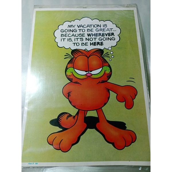 Jual Poster Garfield Jadul Vintage 90an 90 an Kucing Oren Orange ...