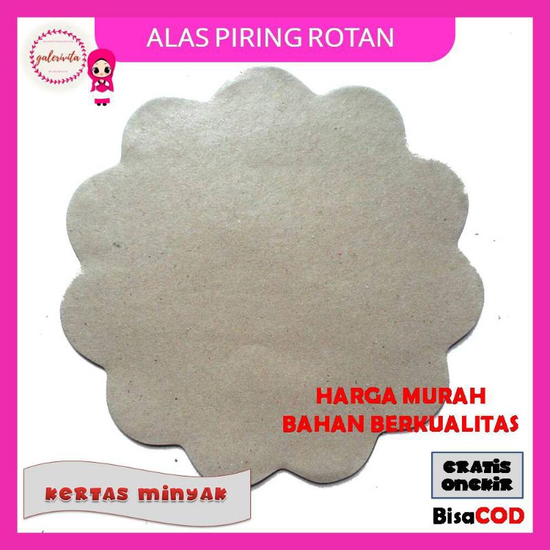 Jual Tatakan Piring Rotan/Alas Piring Rotan/Kertas Nasi Cokelat Bunga ...