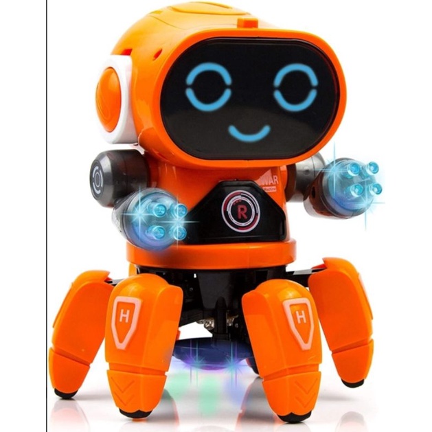 Jual Mainan bot robot pioneer dancing octopus lampu led dan musik ZR142 ...