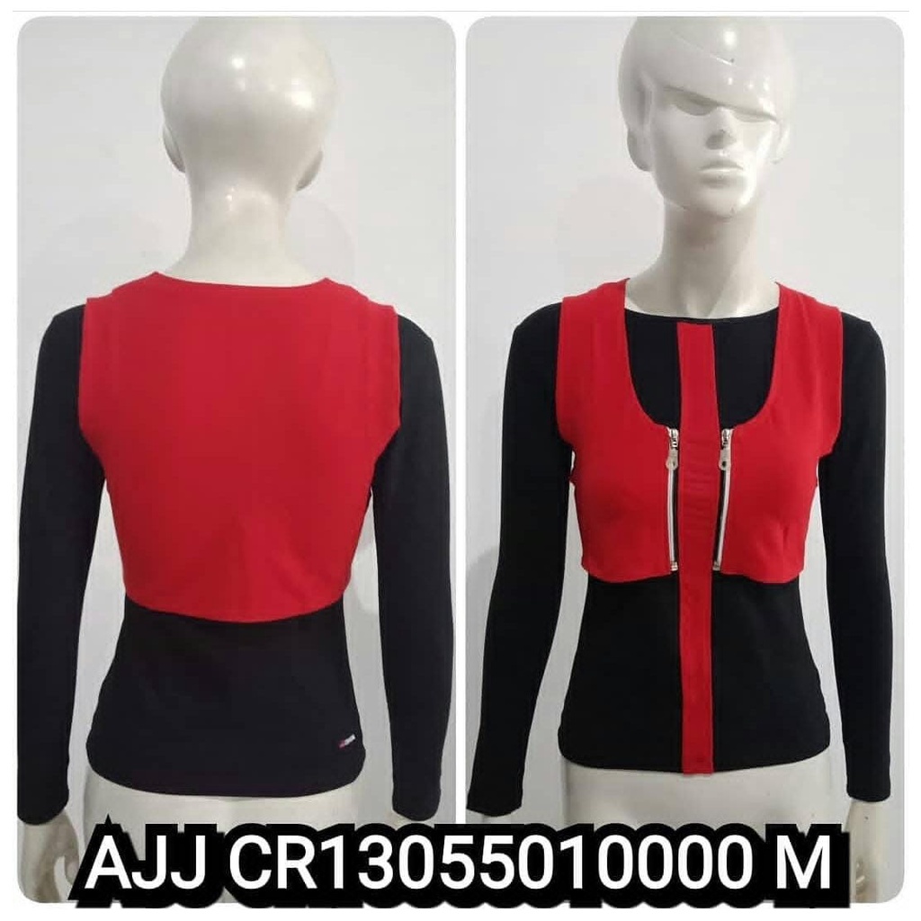 Jual Senam Crystal Merah Komb.Hitam Atasan Lengan Panjang Zumba Aerobic ...
