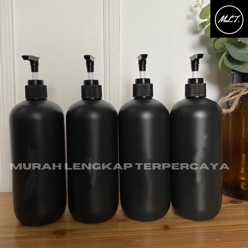 Jual BOTOL HDPE HITAM 500ML / 500 ML - PUMP REFIL LOTION 500ML HDPE HITAM DOVE DOF AESTHETIC ...