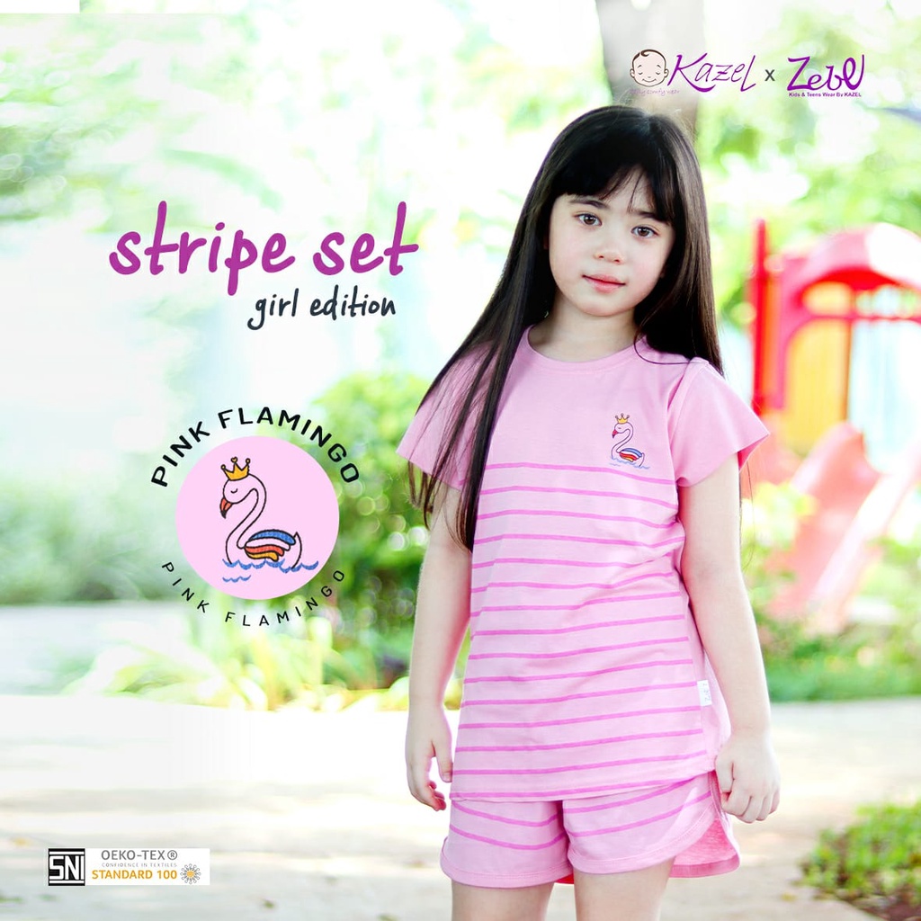 Jual Kazel x Zebe Stripe Set Girl Edition (1 - 16 tahun) | Shopee Indonesia