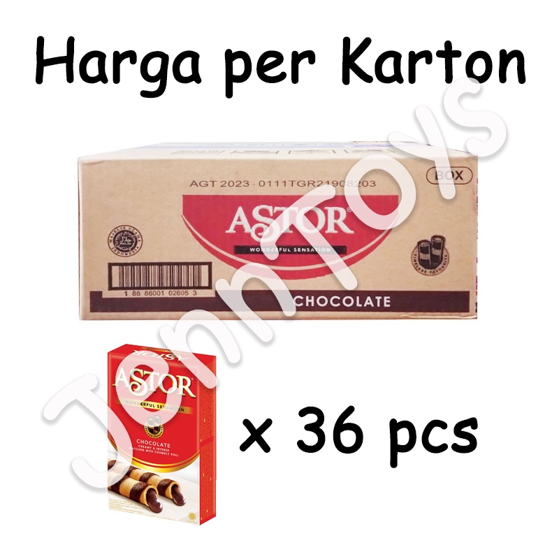 Jual JennToys - Makanan Wafer Coklat Biskuit MAYORA ASTOR 40gr KARTON ...
