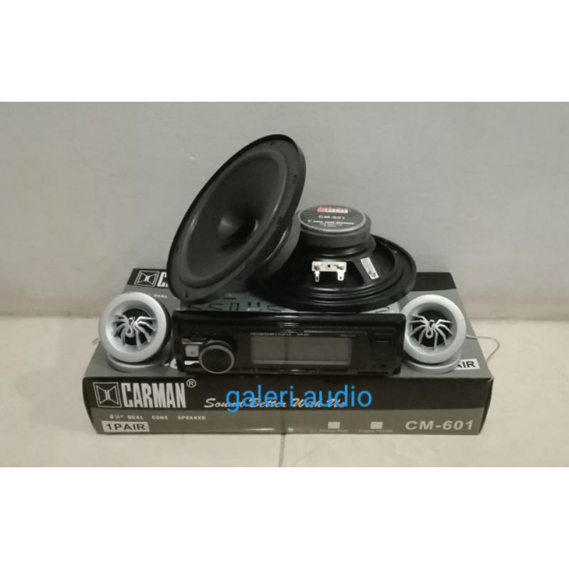 Jual PAKET AUDIO MOBIL SPEAKER CARMAN 6,5" & TAPE MOBIL USB-SD-FM ...