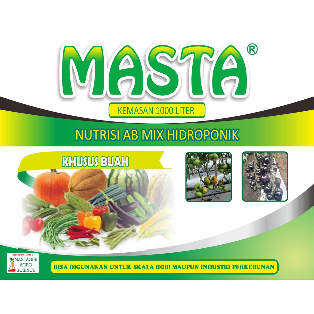 Jual Nutrisi Hidroponik AB Mix MASTA Buah Kemasan 1000L (Pekatan 5L ...