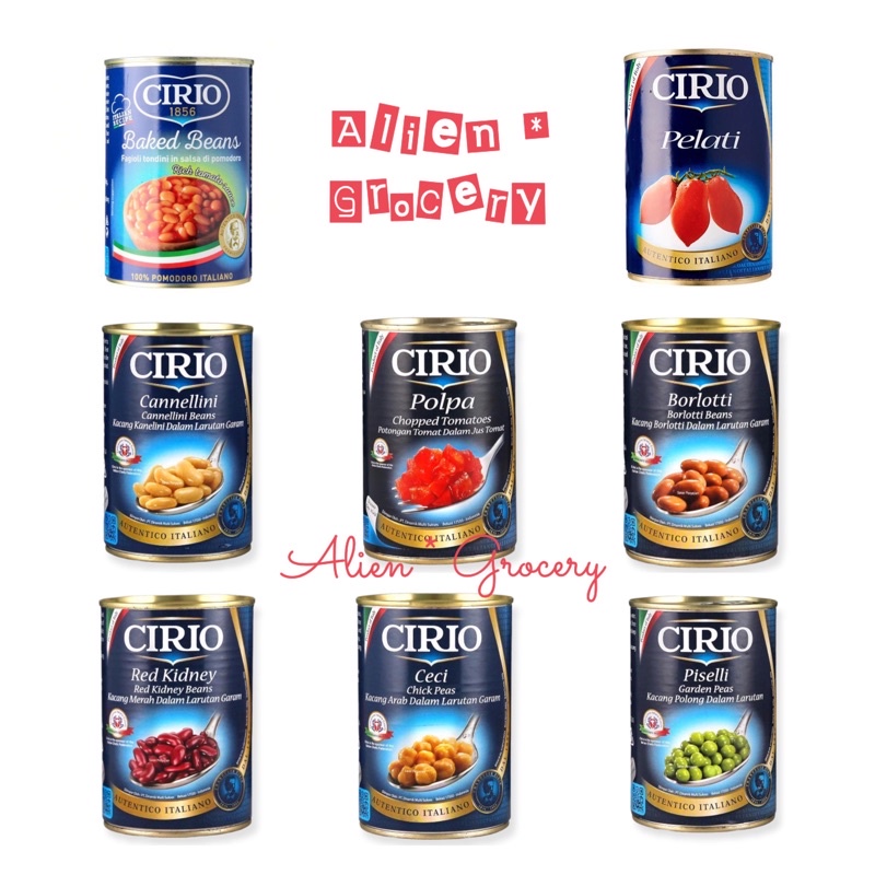 Jual CIRIO Kalengan Can Baked Bean Polpa Tomatoes Chopped Whole Peeled ...