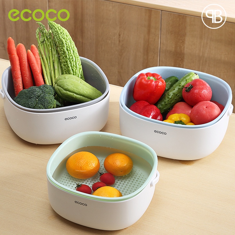 Jual Papabear Ecoco Portable drain basket -Baskom tempat cuci buah ...