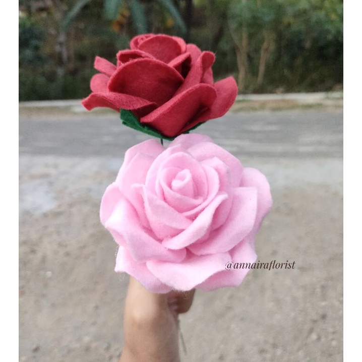 Jual Bunga mawar flanel realistic | Shopee Indonesia
