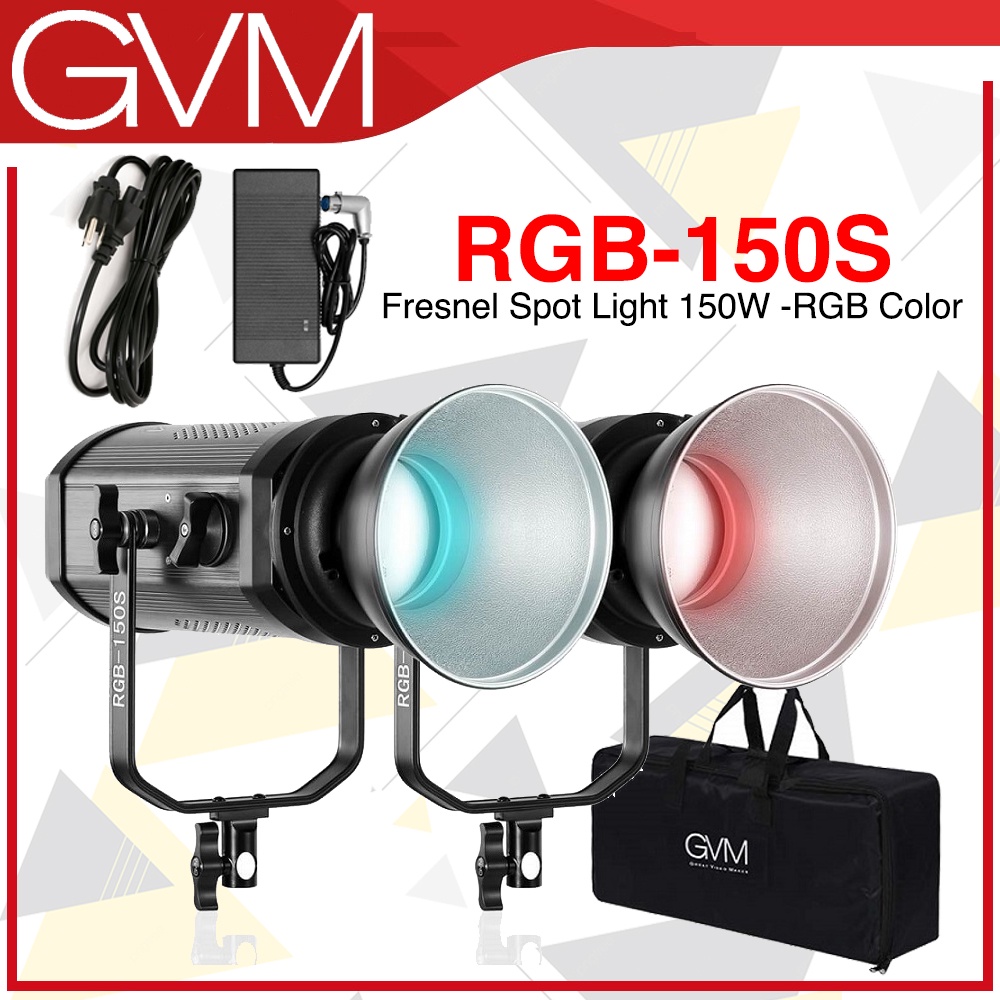 Jual GVM RGB-150S Fresnel LED Spot Light 150W RGB Color 2000K~5600K ...