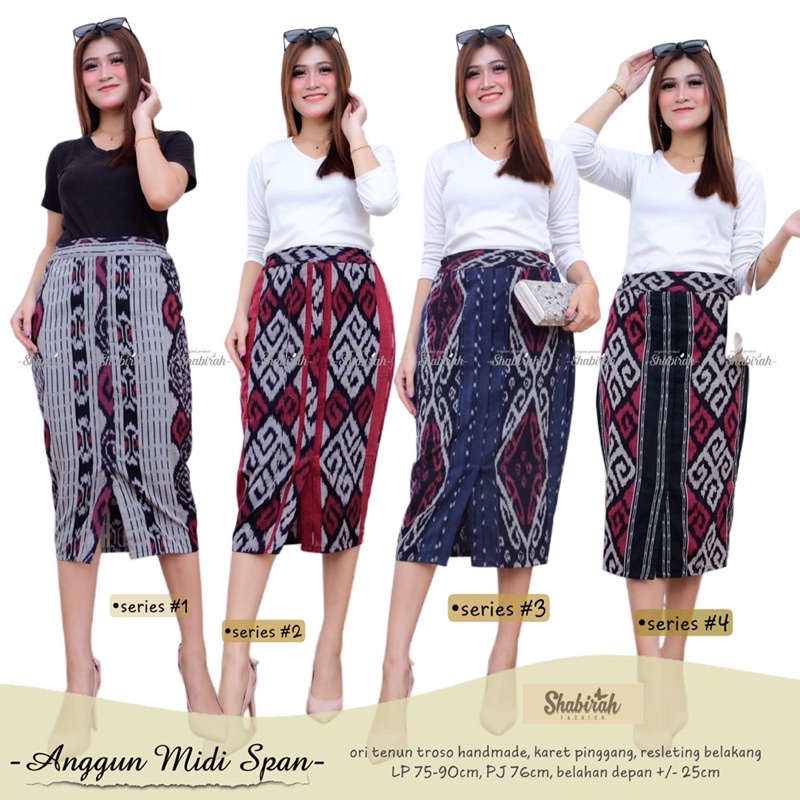 Jual Anggun Rok Midi Span rok tenun kekinian (rok kantor mini / bawahan ...