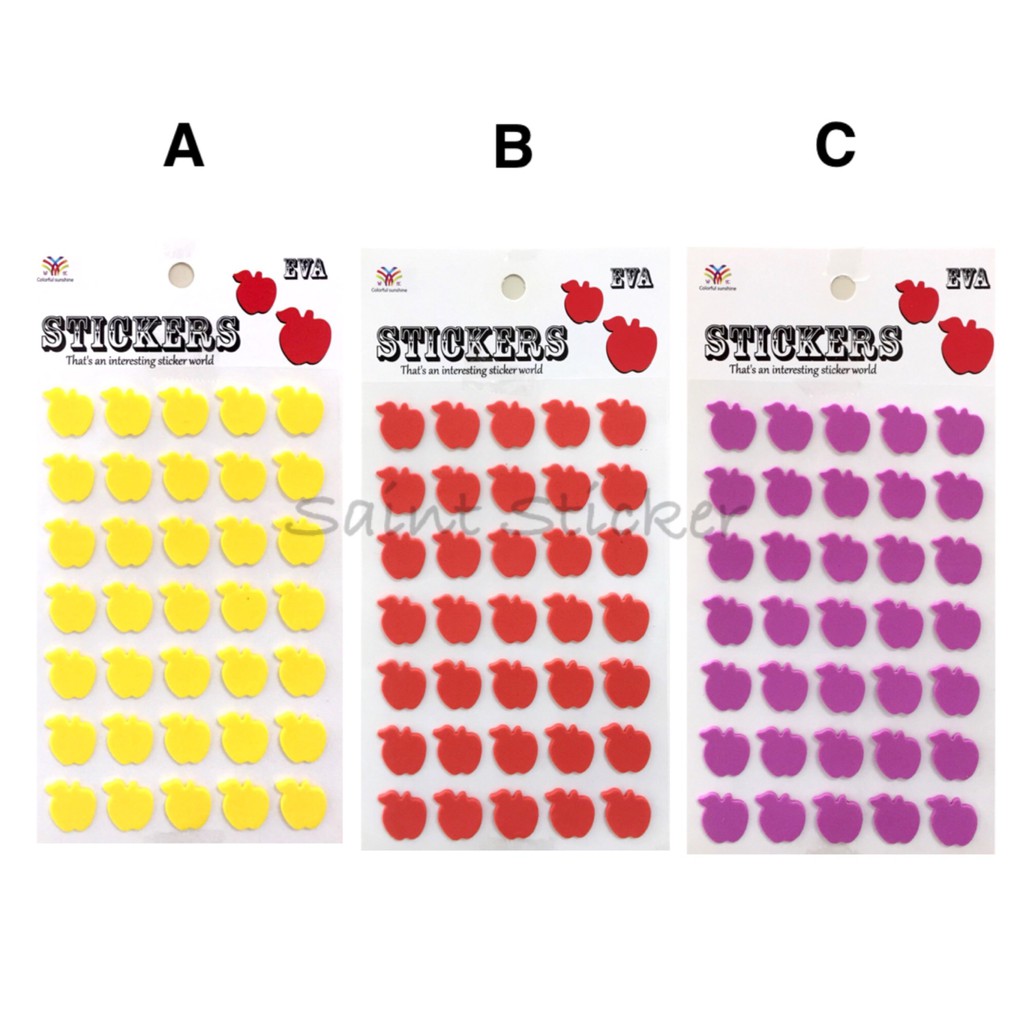 Jual Gambar Tempel Sponge Sticker Stiker Spons Anak Timbul Edisi Apel ...