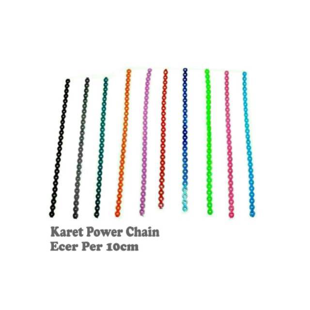 Jual Karet behel power chain/karet sambung per 10 cm isi 5 pcs | Shopee ...