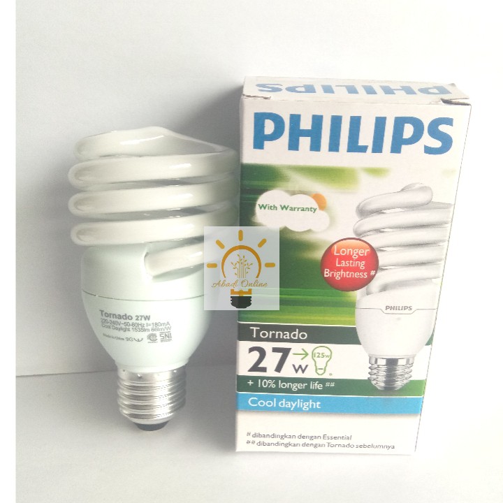 Jual LAMPU PHILIPS TORNADO 27W CDL E27 220-240V 1CT/12 | Shopee Indonesia