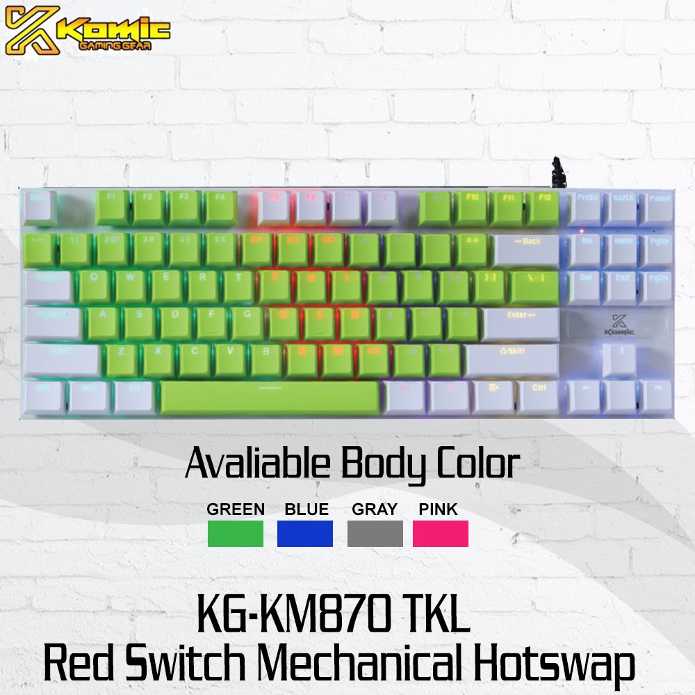 Jual Komic KG-KM870 TKL Red Switch - Keyboard Gaming Mechanical ...