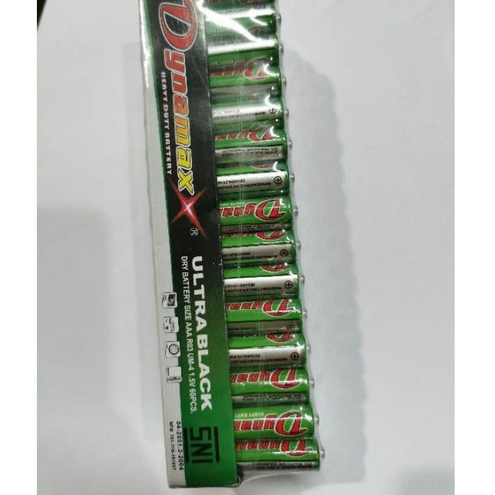Jual baterai DYNAMAX AAA heavy duty battery SNI A3 1.5 volt 60 pcs (ART ...