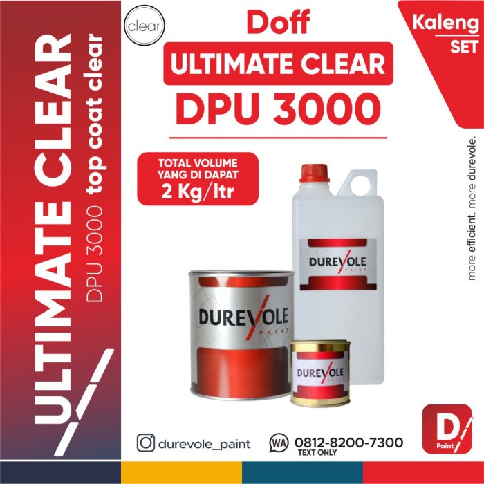 Jual DUREVOLE PU ULTIMATE CLEAR DPU 3000 DOFF (KALENG SET + THINNER) | Shopee Indonesia