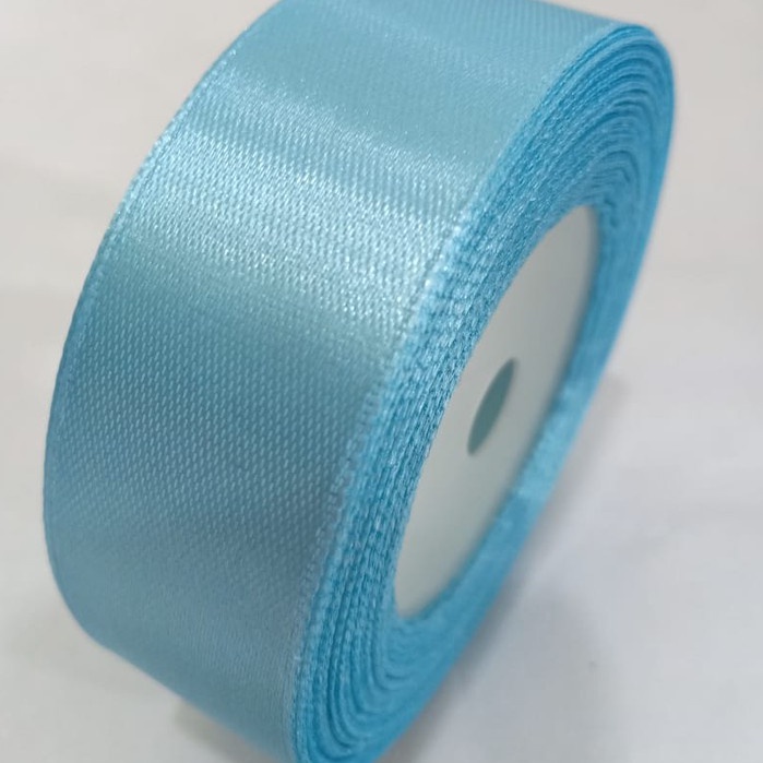 Jual Pita satin biru muda 1 inch / 2.54 cm Per roll Pita Kado Pita ...