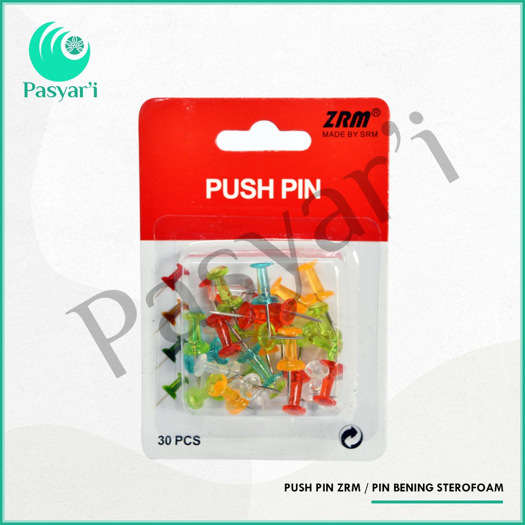Jual Pin bening sterofoam Push Pin ZRM Pin Warna-warni ZRM Paku Kertas ...