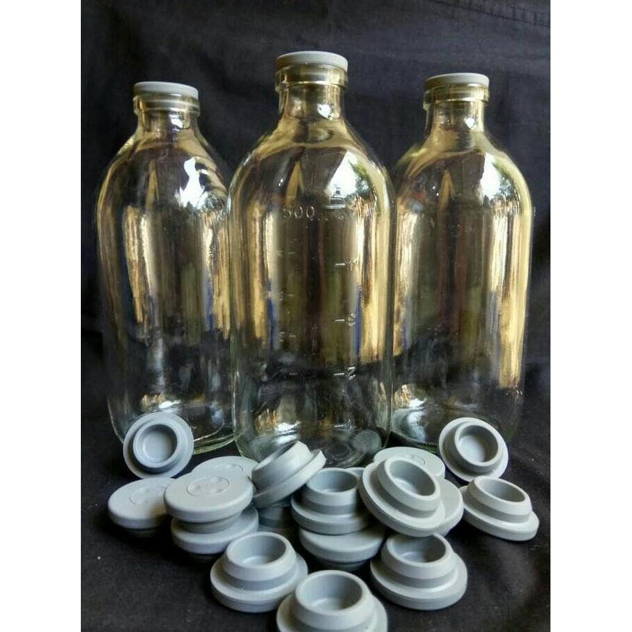 Jual Botol Kaca 500 Ml / Botol Asi / Botol Infus / Botol Jamu / Kaca ...