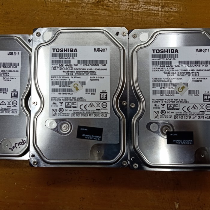 Jual HDD PC/CCTV 1TB MERK THOSIBA 7200 RPM SENTINEL 100% MANTAP ...