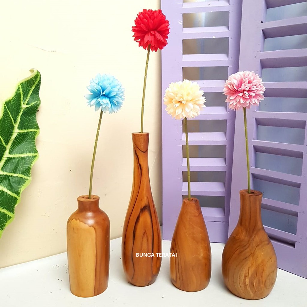 Jual VAS BUNGA KAYU JATI POT BUNGA ARTIFICIAL | Shopee Indonesia