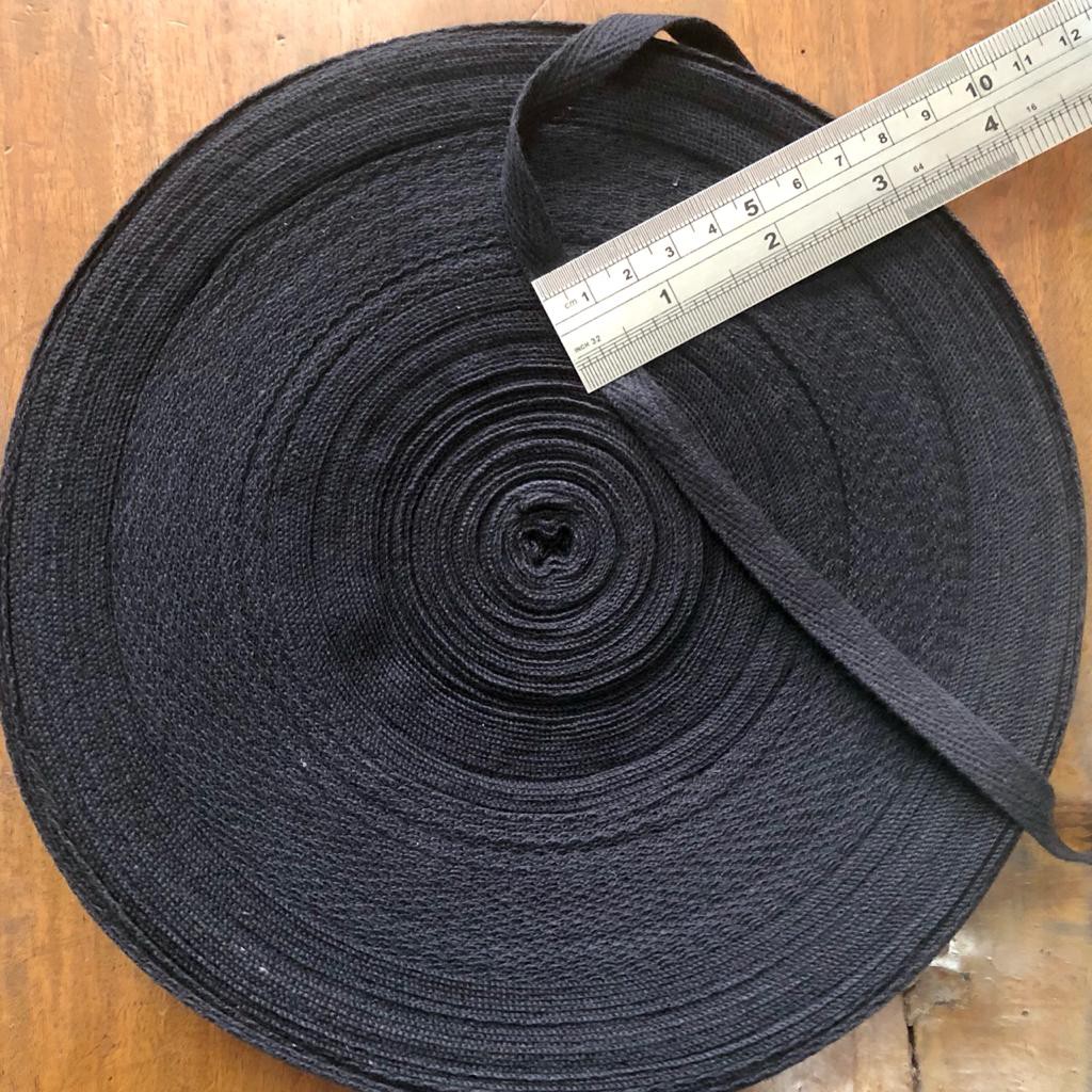 Jual Pita katun twill tape HITAM / label katun 1 cm isi 50 yard / Pita ...