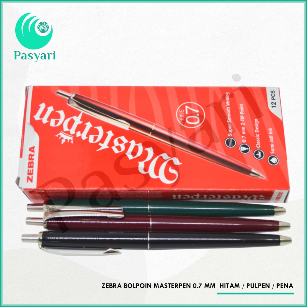 Jual Zebra Bolpoin Masterpen 0.7 mm Hitam / Pulpen / Pena | Shopee ...