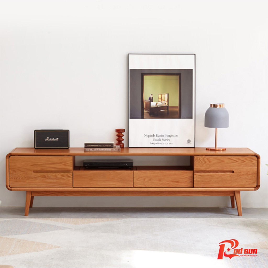 Jual Red Sun Meja Tv Cabinet Buffet TV Minimalis Kayu Mahoni Solid ...