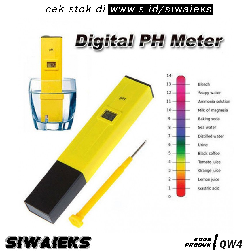 Jual QW4 Alat Ukur Uji PH Meter Tester Pen Air Minum/Akuarium - PH-2016 ...