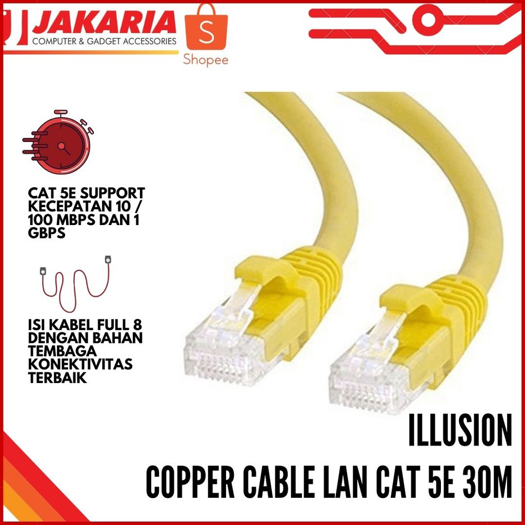 Jual Kabel LAN 30 meter Berkualitas Illusion Copper Cable LAN Cat 5E ...