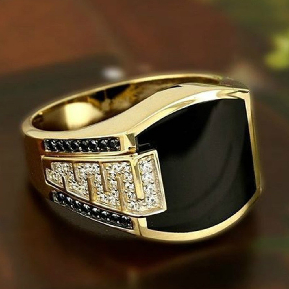 Jual Cincin Pria Pertunangan Baja Titanium Emas Aksesori Perhiasan ...