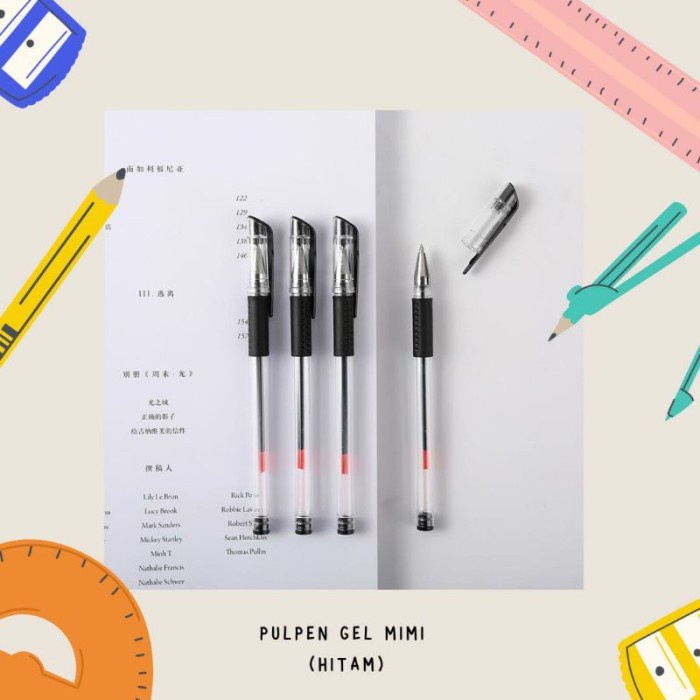 Jual Pen tinta Hitam mimi pulpen tinta bolpen gel alat tulis sekolah ...