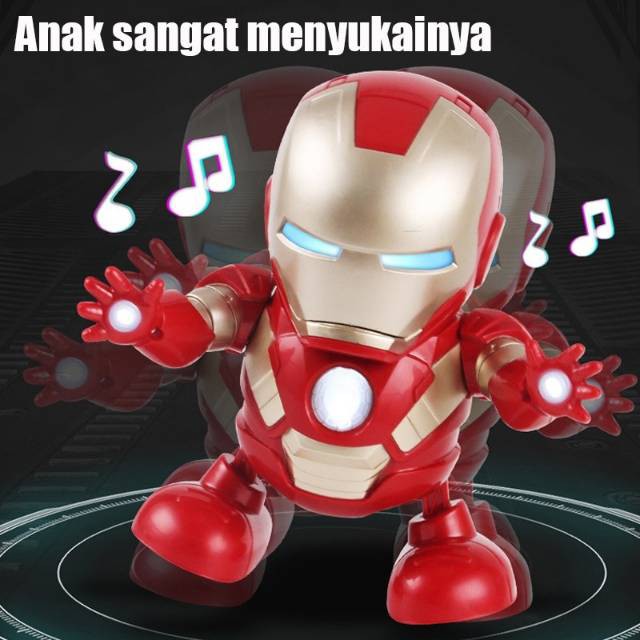 Jual Mainan Anak Robot Ironman Joget Avengers Iron Man Spiderman ...