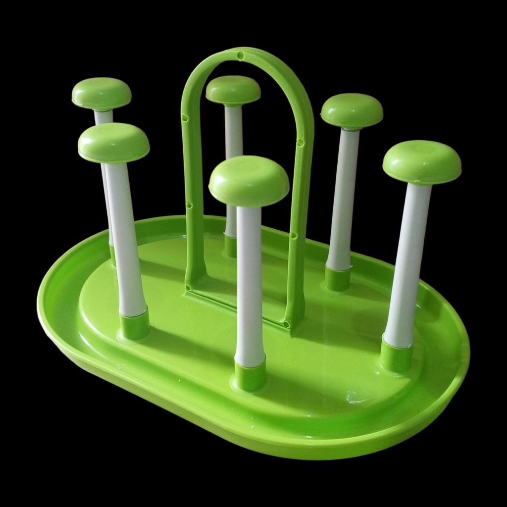 Jual Stand Gelas 6 Stick Plastik Oval /Tempat Cangkir / Rak Gelas ...