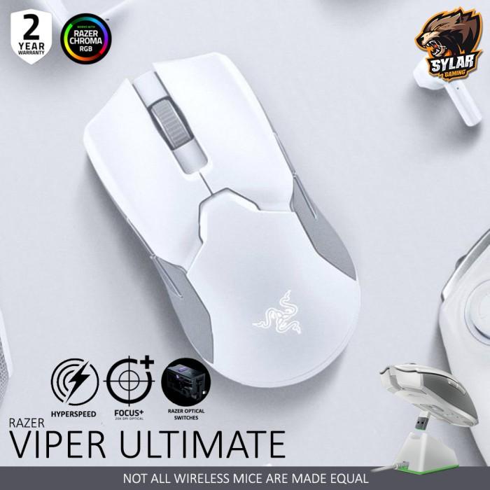 Jual Mouse | Razer Viper Ultimate Mercury White Hyperspeed Wireless ...