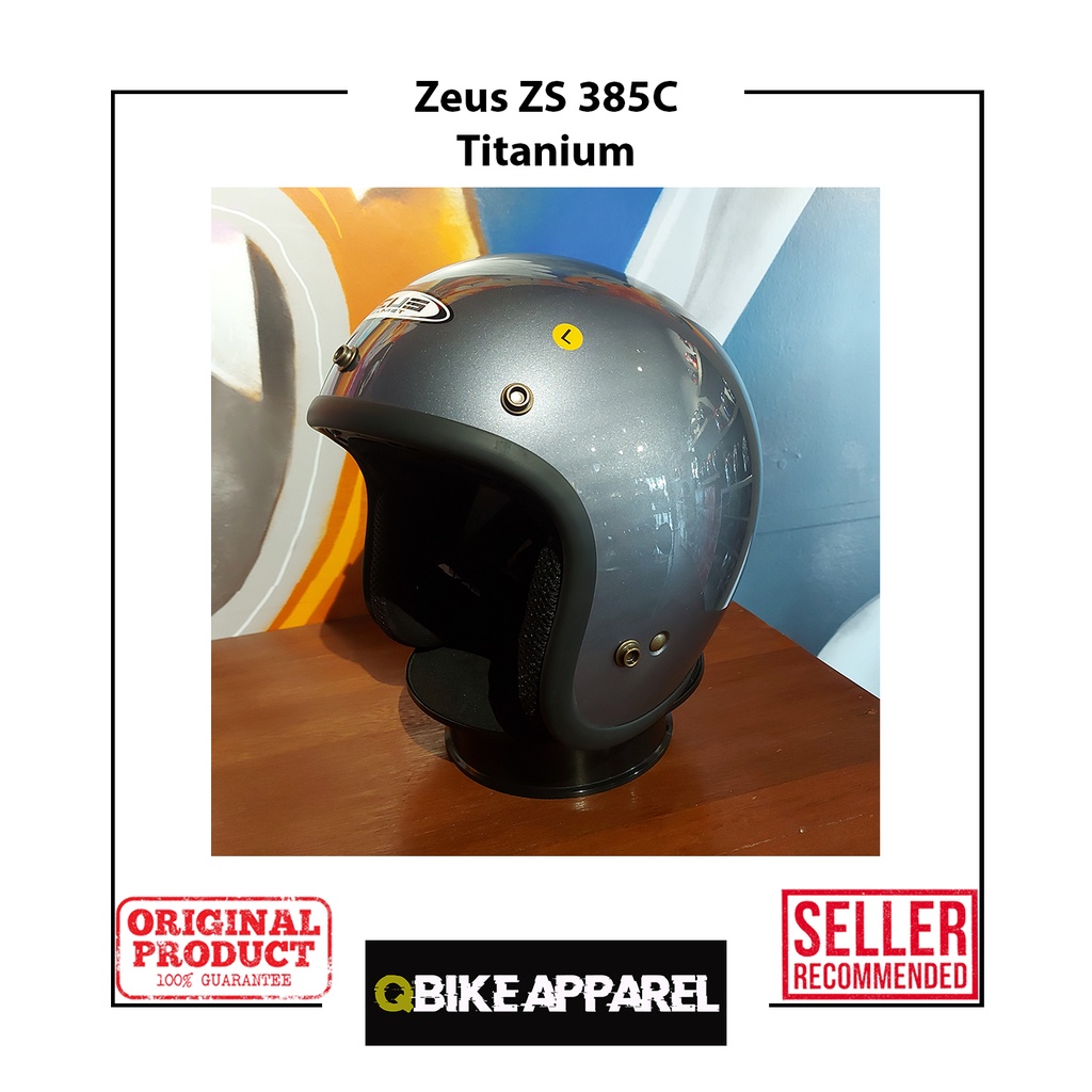 Jual Helm Motor Retro Vintage Half Face Zeus ZS 385C Titanium | Shopee ...