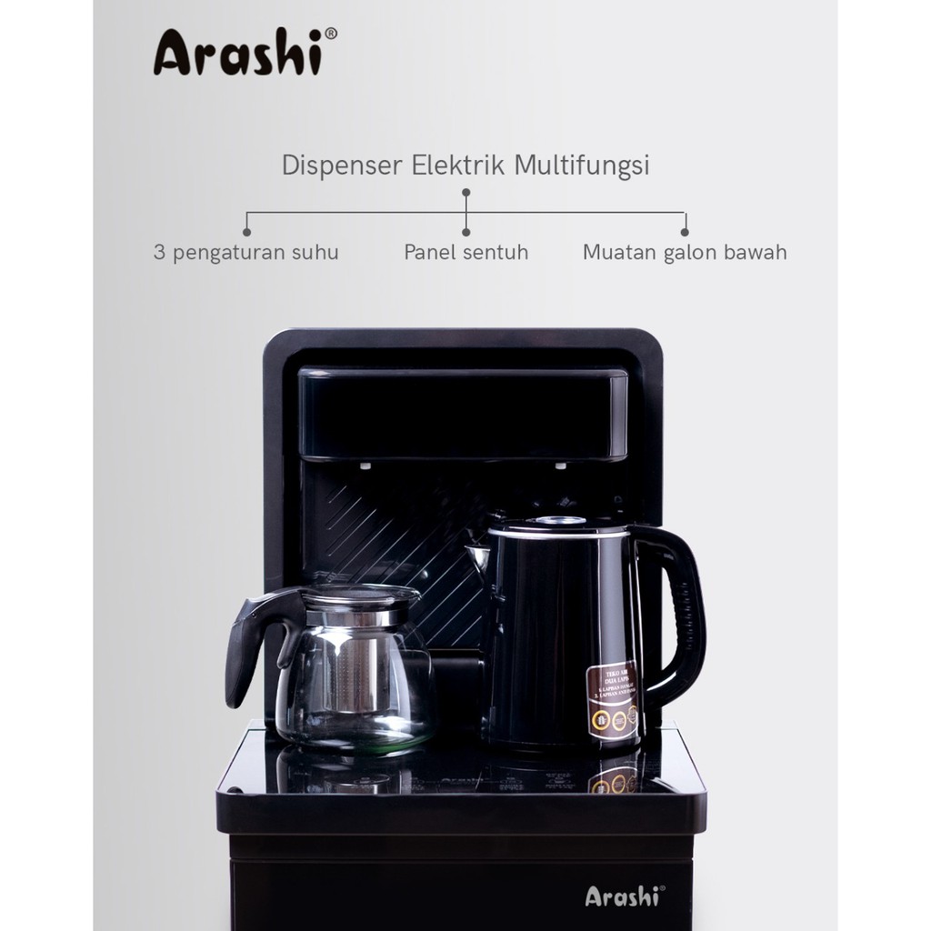 Jual Arashi Dispenser Galon Bawah AMD 01 BC - Tombol Sentuh / Smart Despenser Berdiri Tempat ...