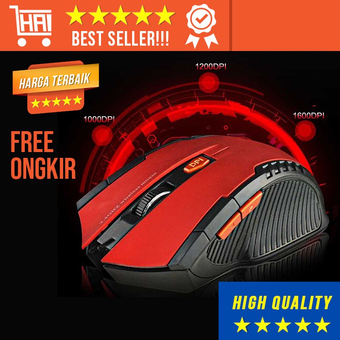 Jual MOUSE GAMING WIRELES 2.4GHZ 2000DPI MOUS RECEIVER MOS BLUETOOTH ...