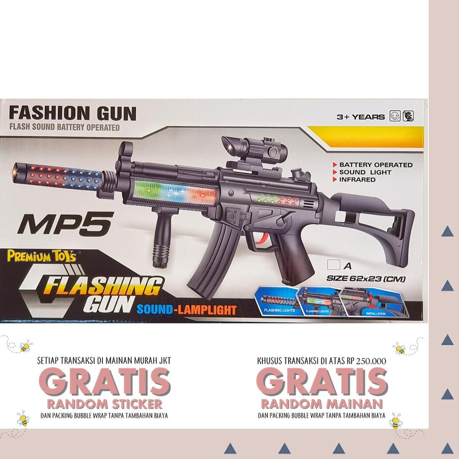 Jual (jxyd -13) MAINAN ANAK TEMBAK TEMBAKAN MP5 GUN FLASHING GUN BESAR 740DLGH | Shopee Indonesia